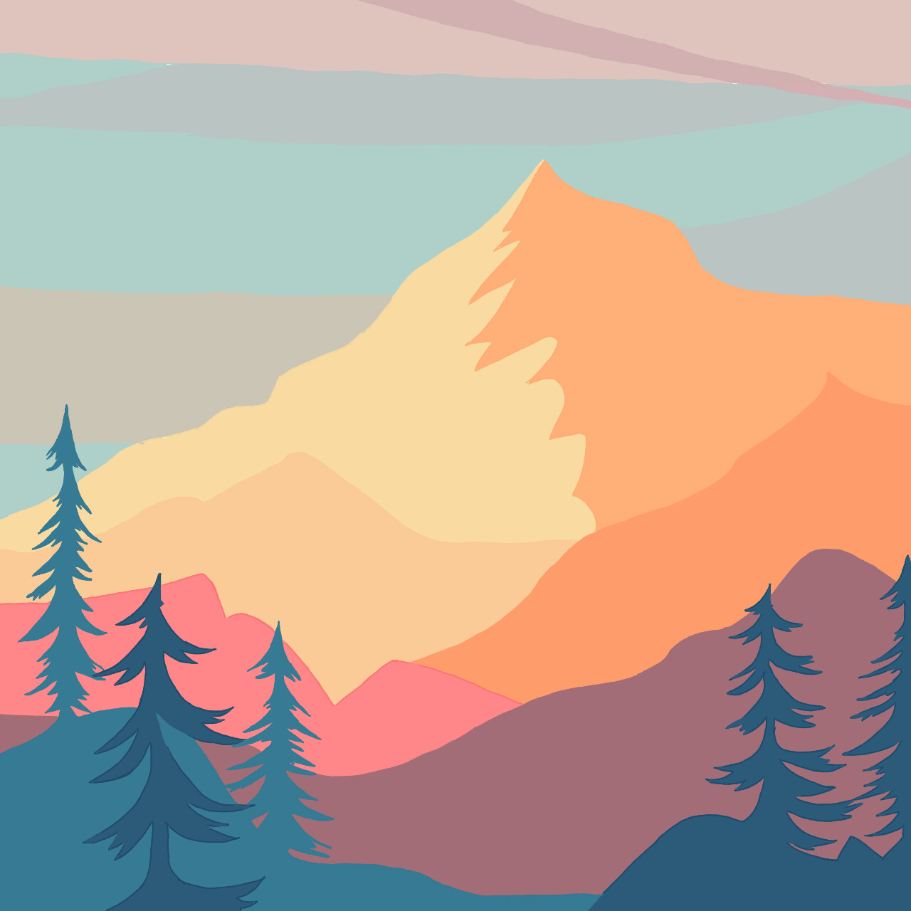 ArtStation - vector art Landscape