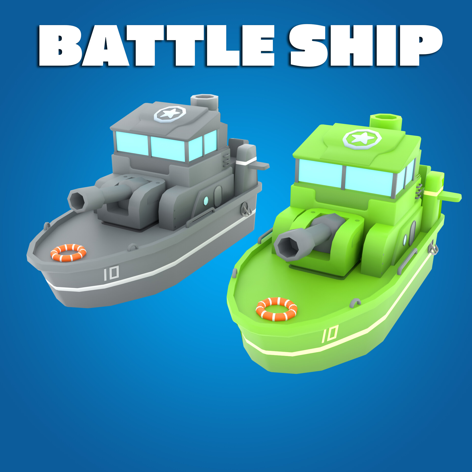 ArtStation - Low Poly battle ship