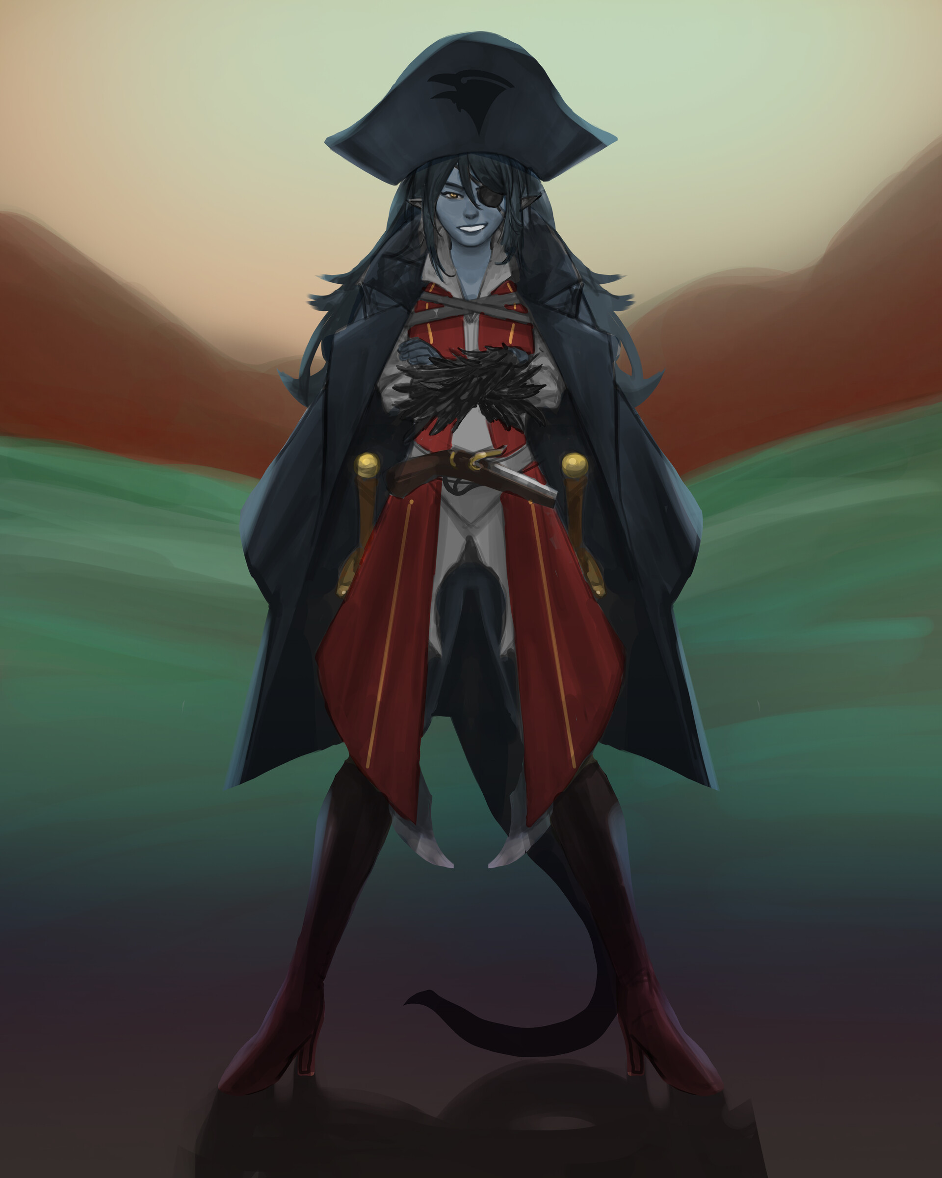 ArtStation - Pirate Tiefling, DND Commission