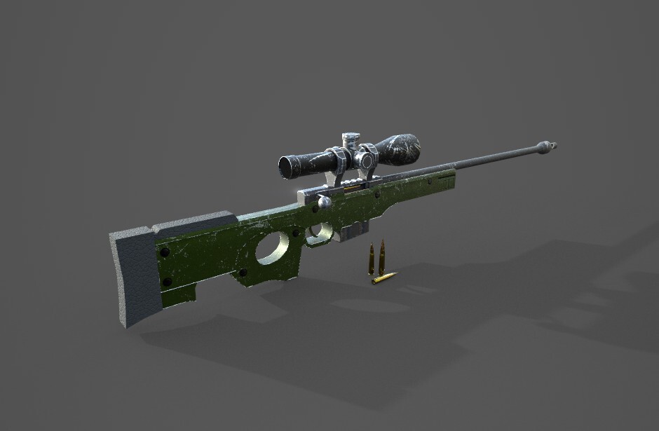 ArtStation - AWM with .338 lapua magnum rounds