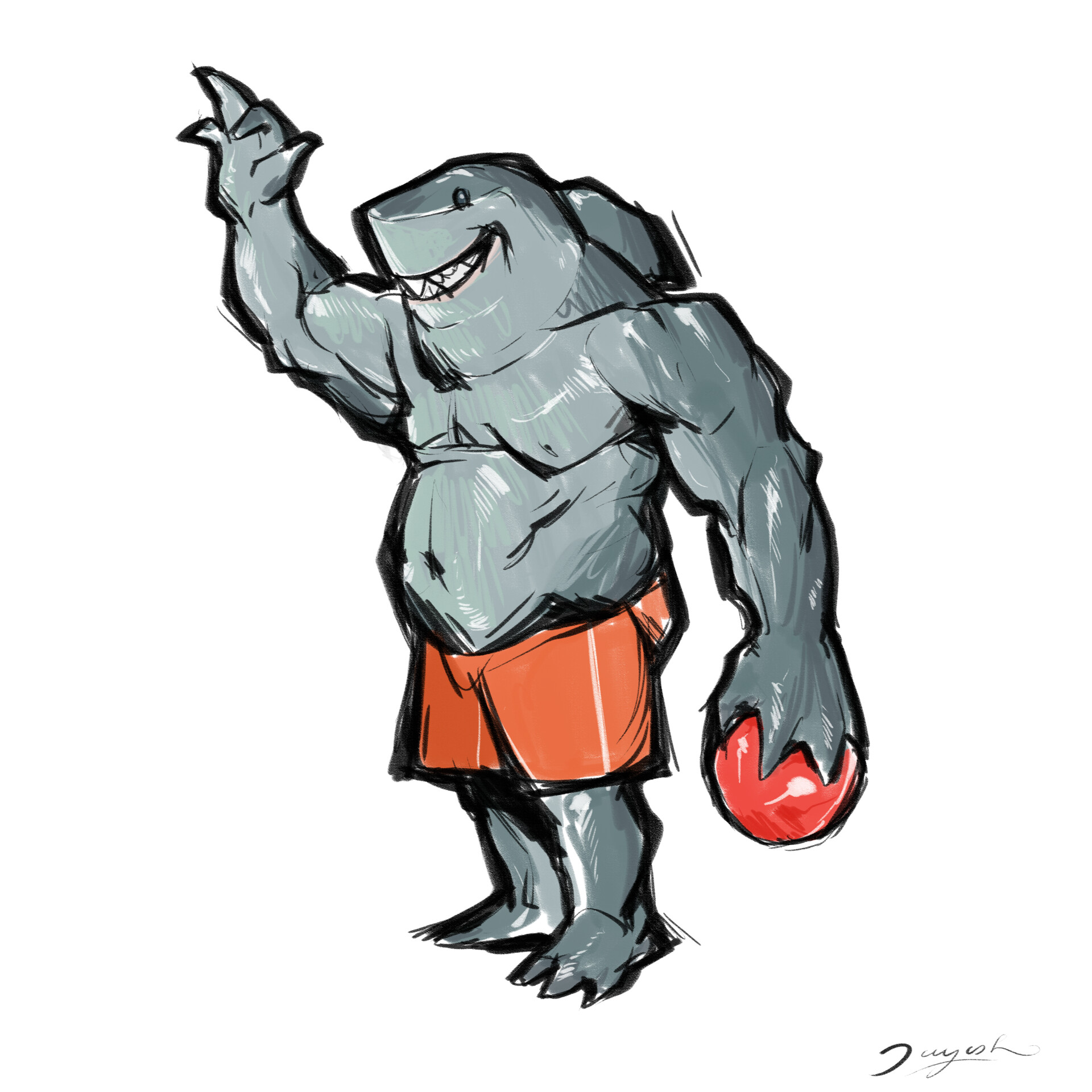 ArtStation - king shark sketch