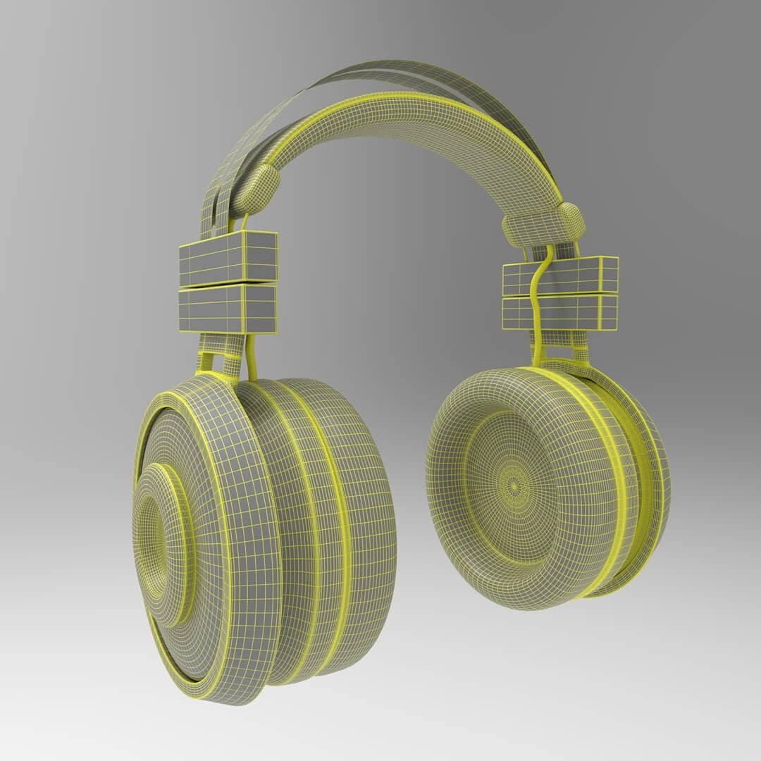 ArtStation - Headphone in wireframe mode 3d render sofrwar use Autodesk ...