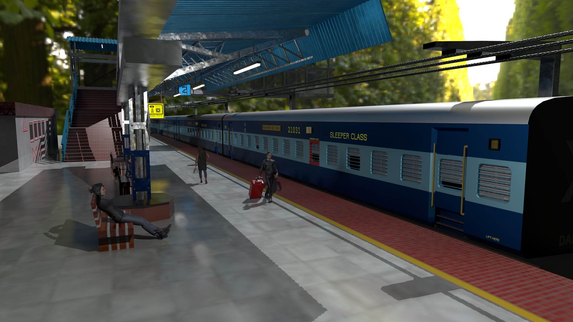 ArtStation - 3D Railway station scene creation