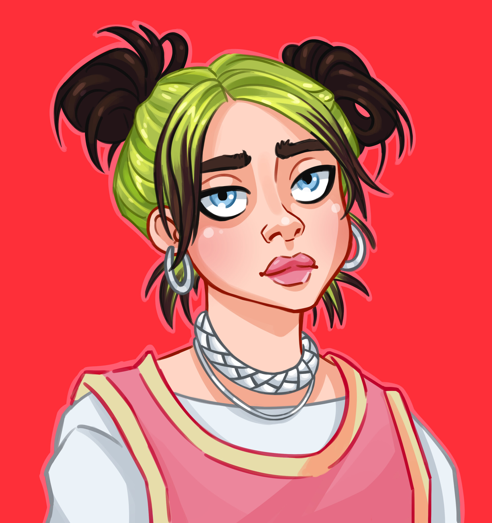 how to draw billie eilish chibi