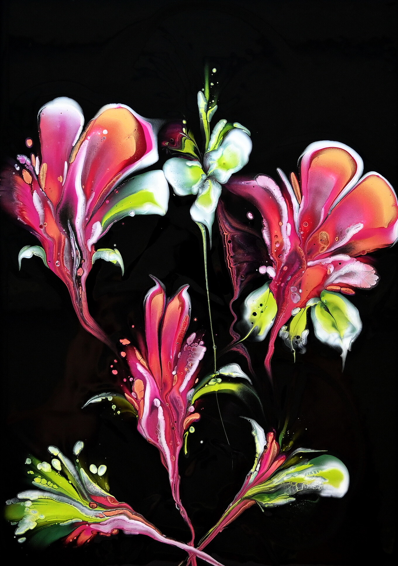 Fiona Art - Acrylic pouring for beginners ~ Balloon / Glove kiss ...