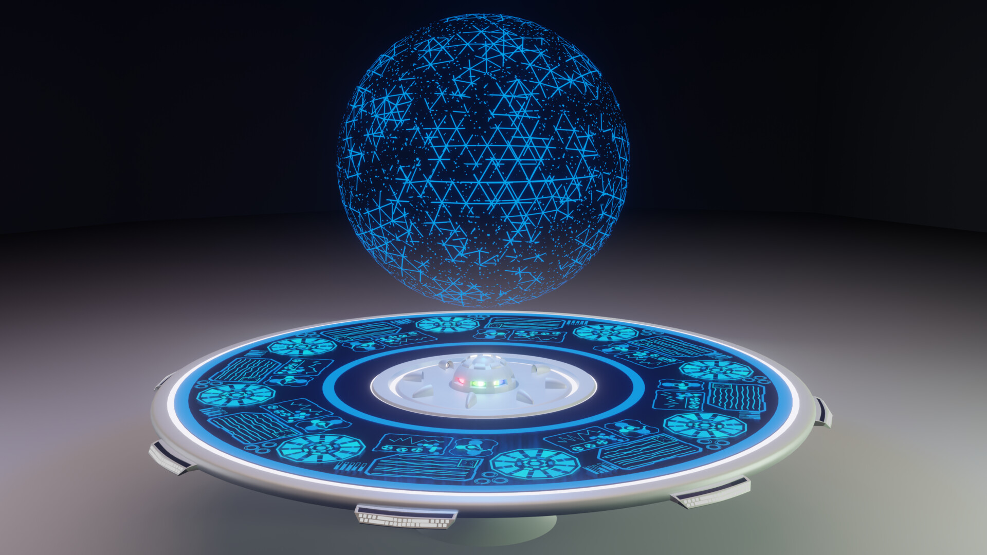 ArtStation - Sci-fi table with holoprojector (научно-фантастический ...