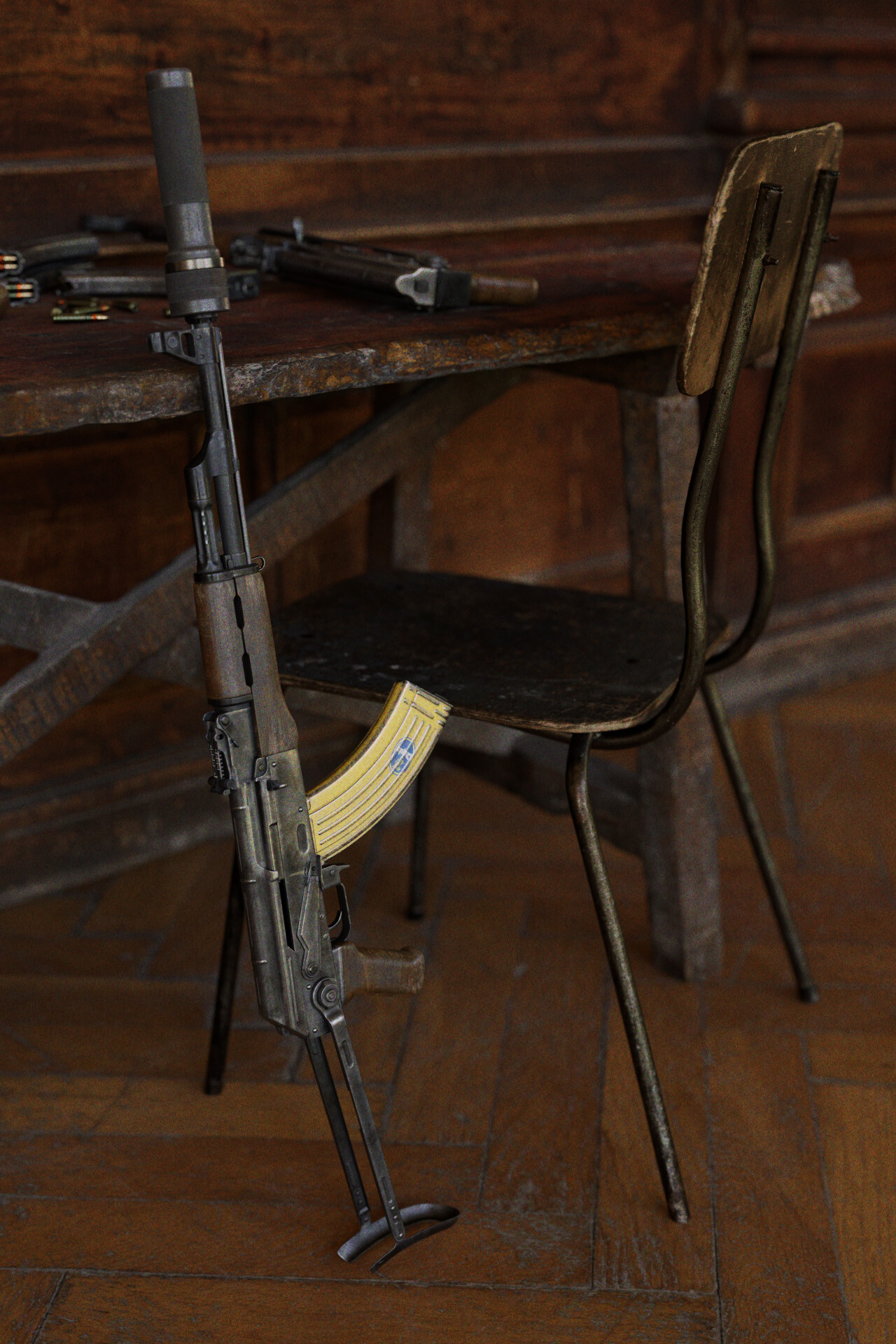 Alexander Thieme - AK w/ folding stock and supressor