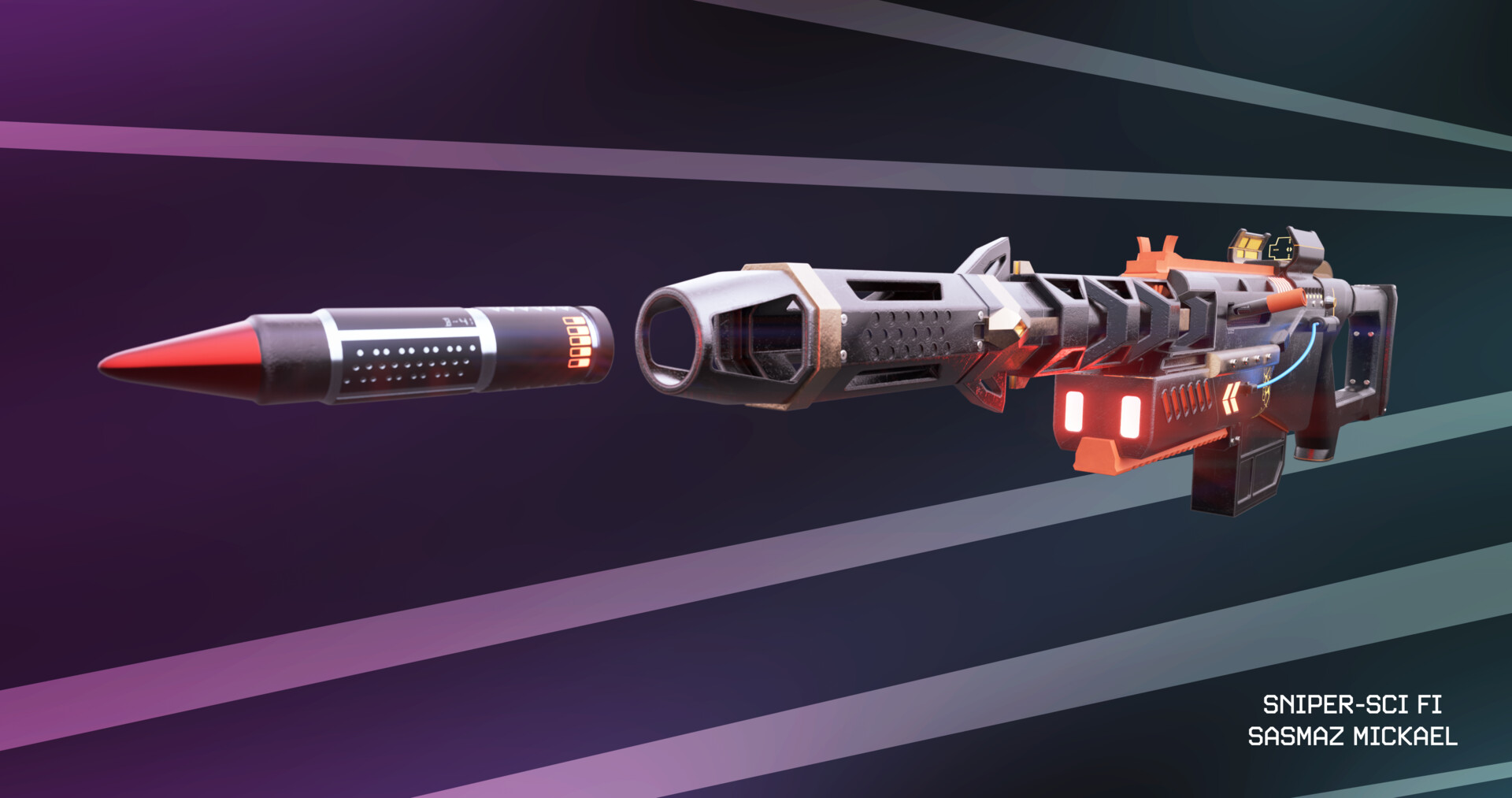 ArtStation - Sci-Fi Sniper Rifle - Model 42