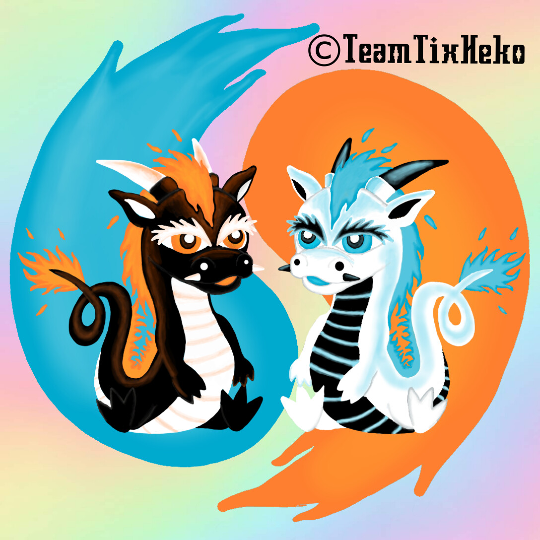 ArtStation - "Yin & Yang Dragons" (2021) by TeamTixHeko 🔥