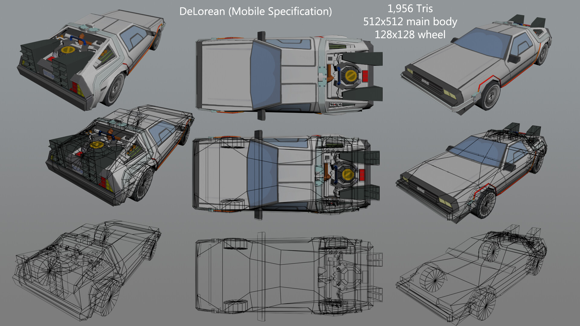 ArtStation - Low Poly Delorean