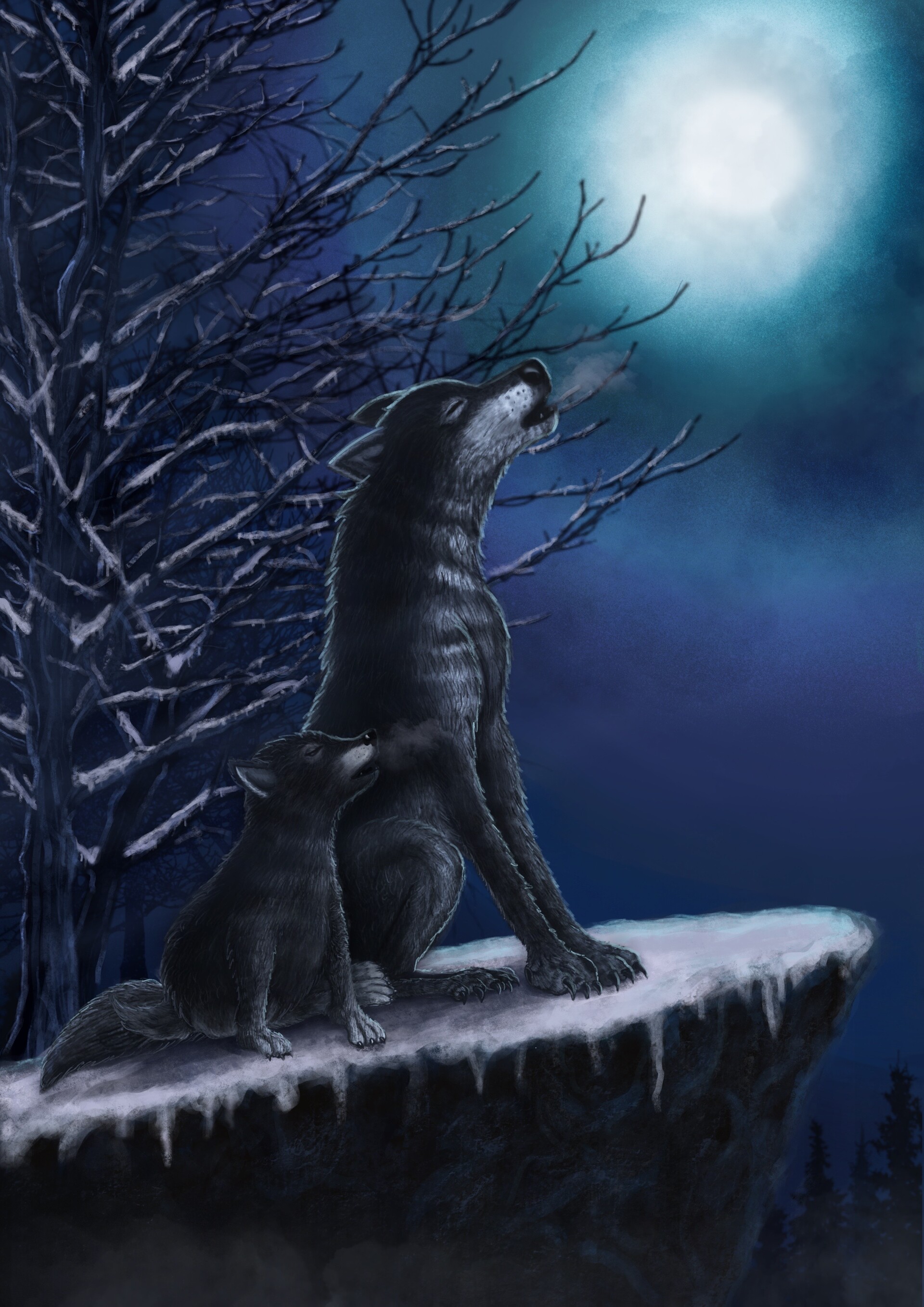ArtStation - The wolves / the foxes digital illustrations / Yokai ...