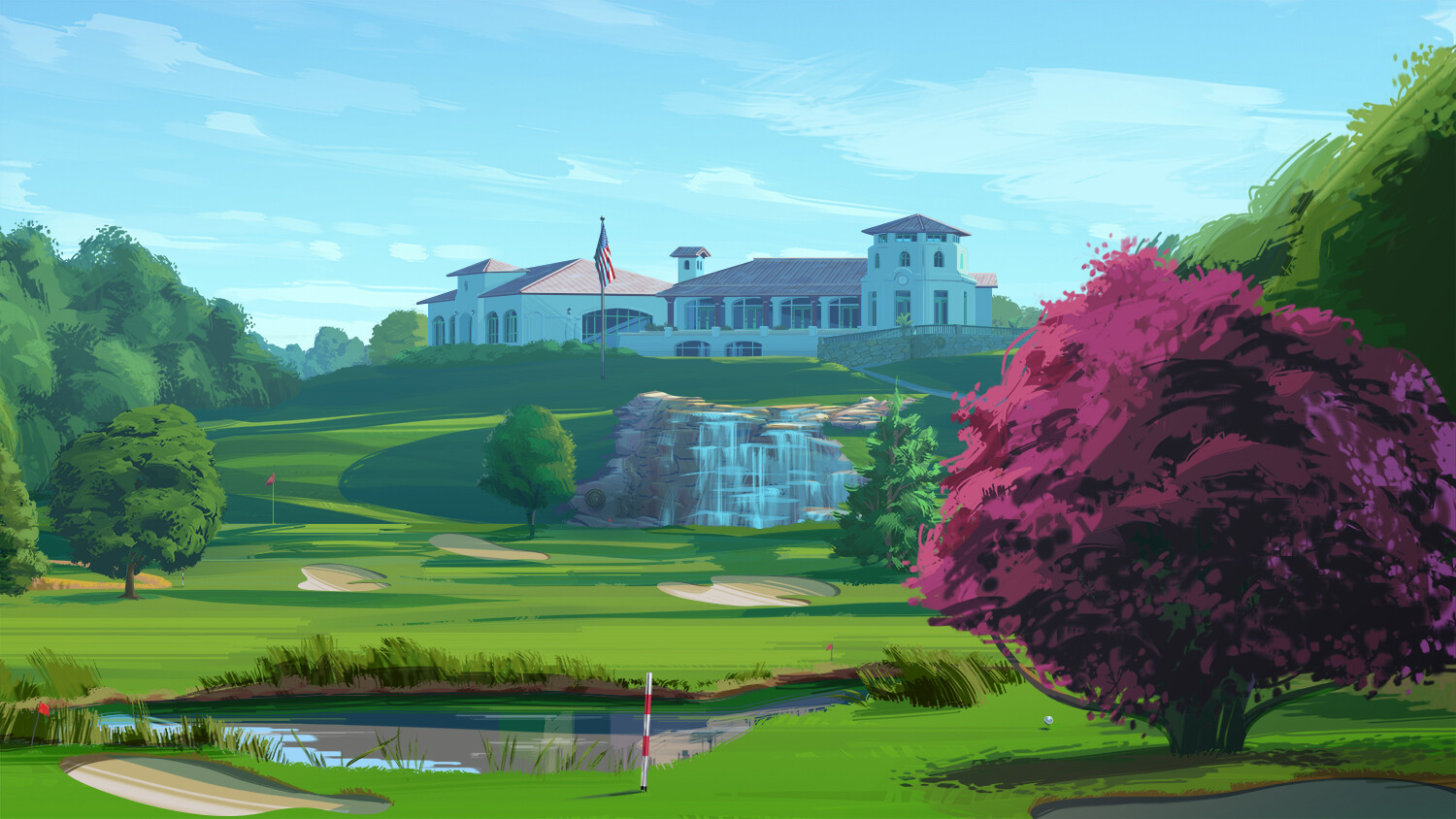 ArtStation - Golf course for "Our Cartoon President"
