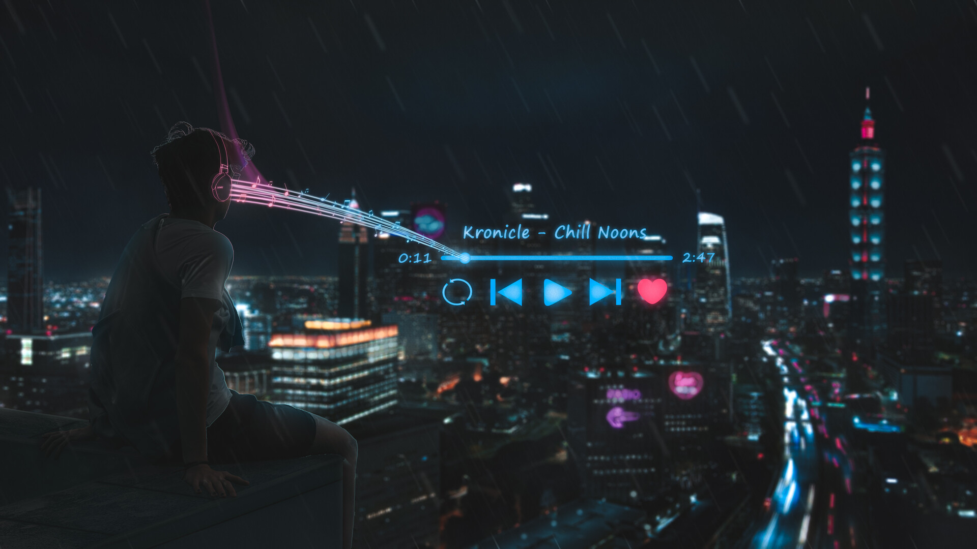 ArtStation - Neon Music Player