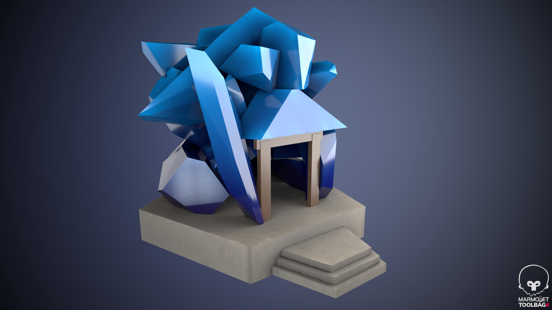 ArtStation - low poly crystal coal