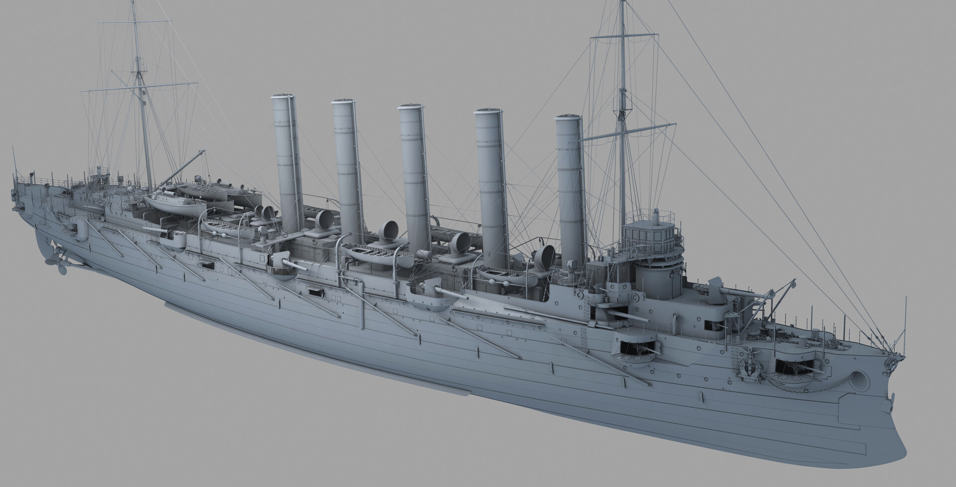 ArtStation - High-Poly 3d Model Russian Сruiser "Askold"