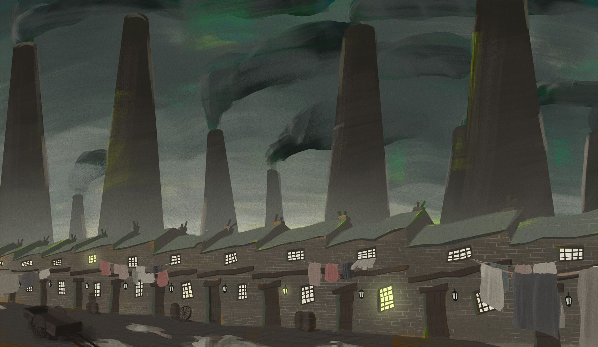 ArtStation - Victorian factory slum