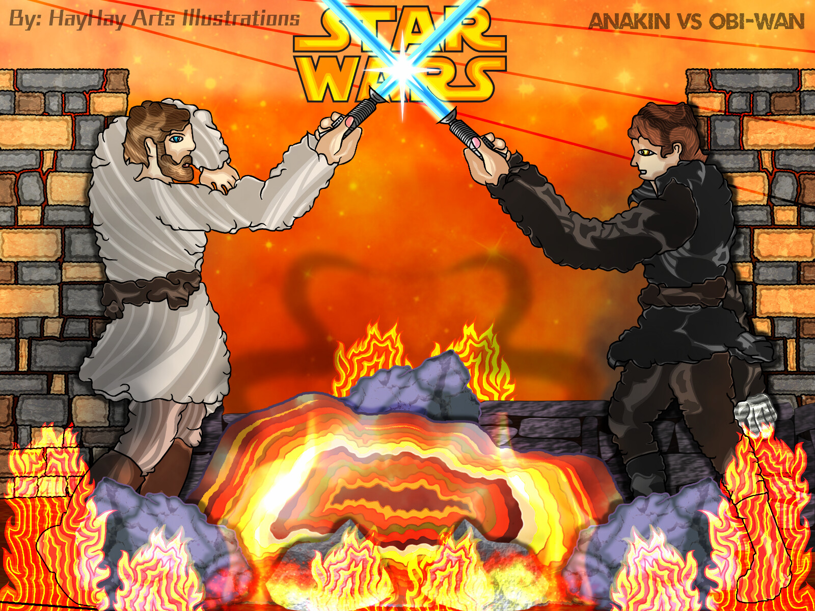 ArtStation - [Star Wars: ROTS] Anakin Vs Obi-Wan Fight Scene.