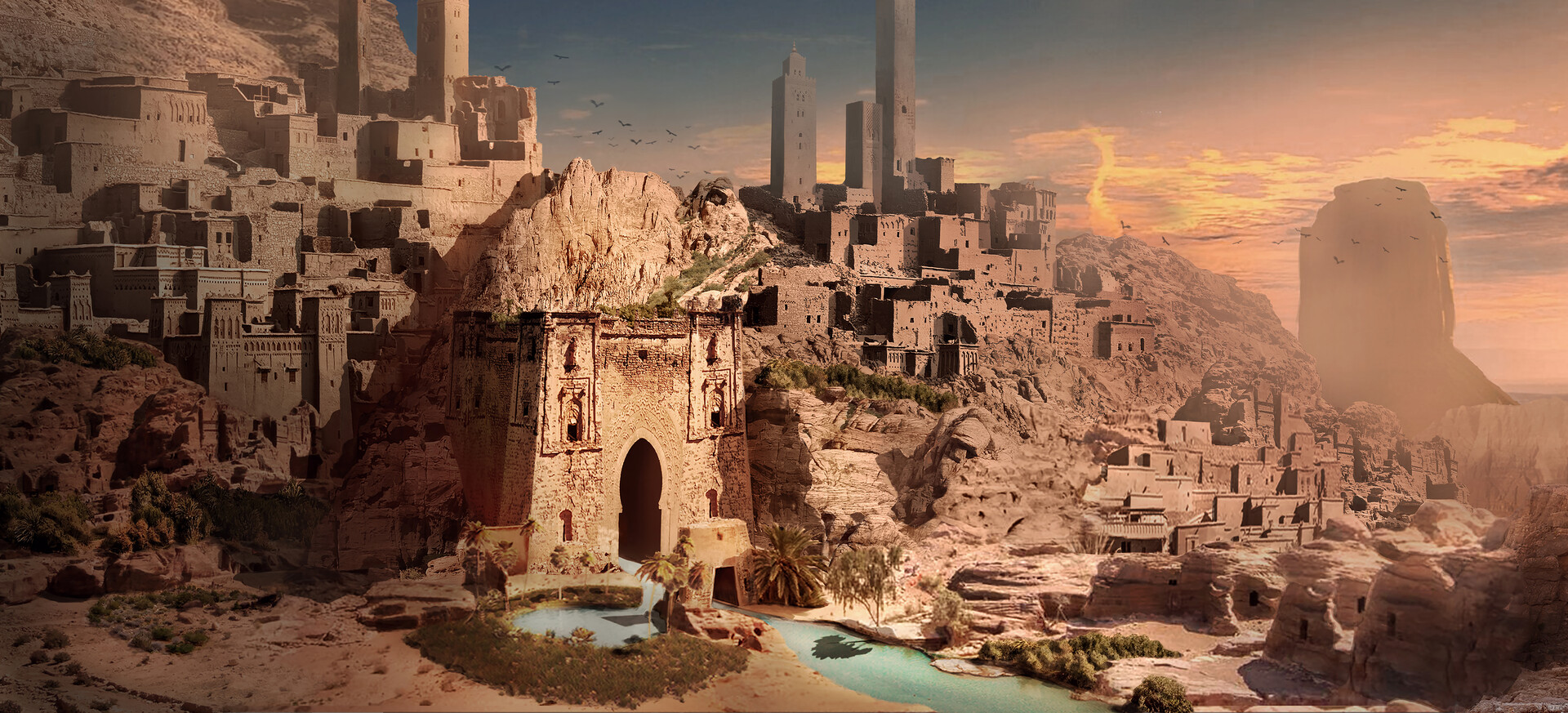 ArtStation - Desert City Matte painting