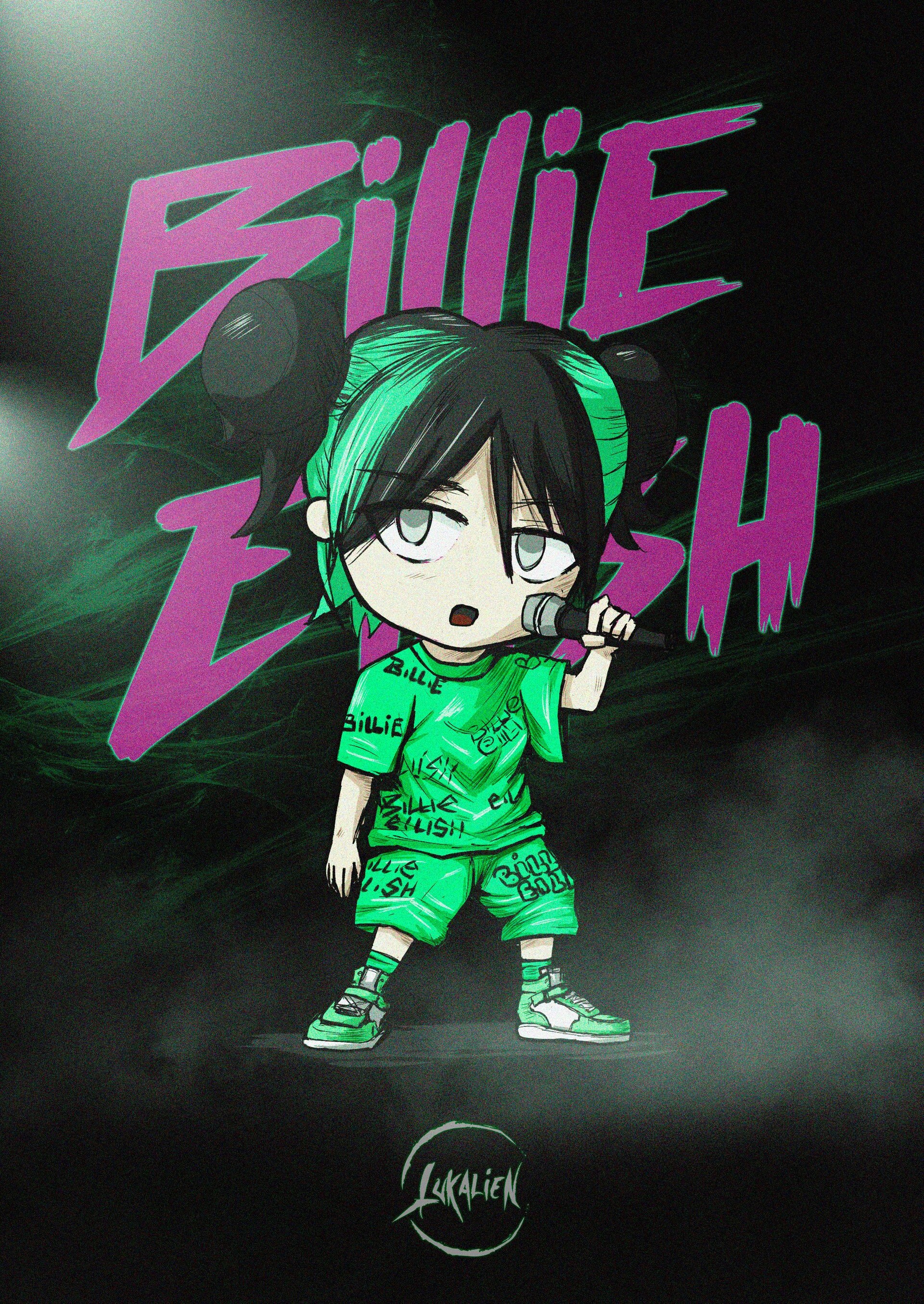 how to draw billie eilish chibi