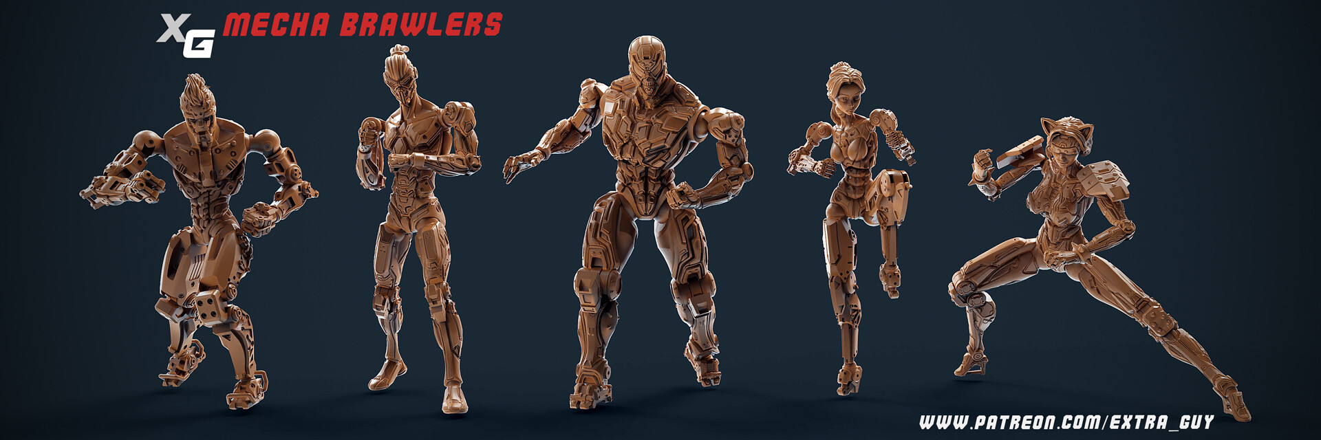 ArtStation - Mecha Brawlers 5 Complete Printable Set