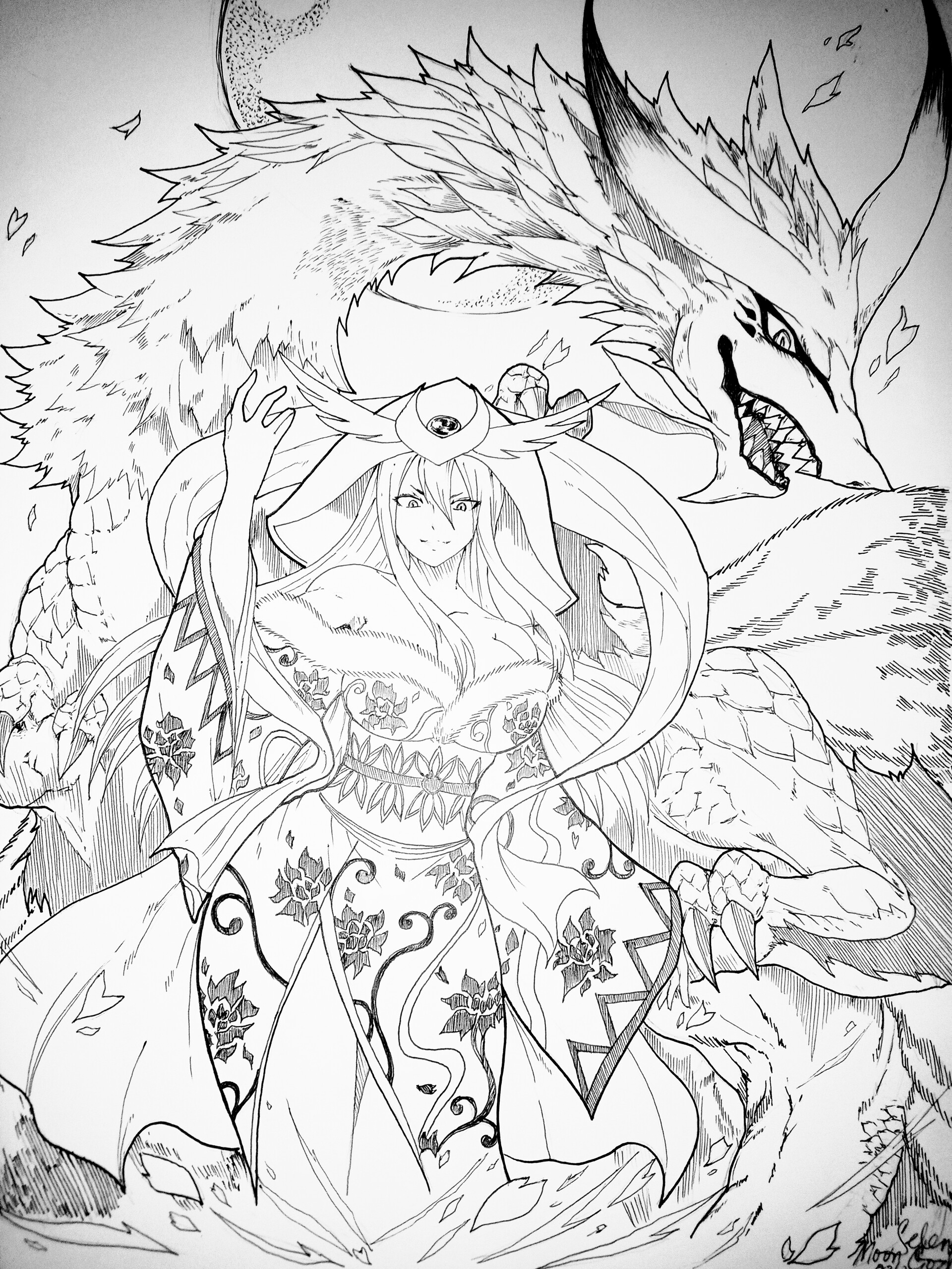 ArtStation - Selene: The Moon Dragon God