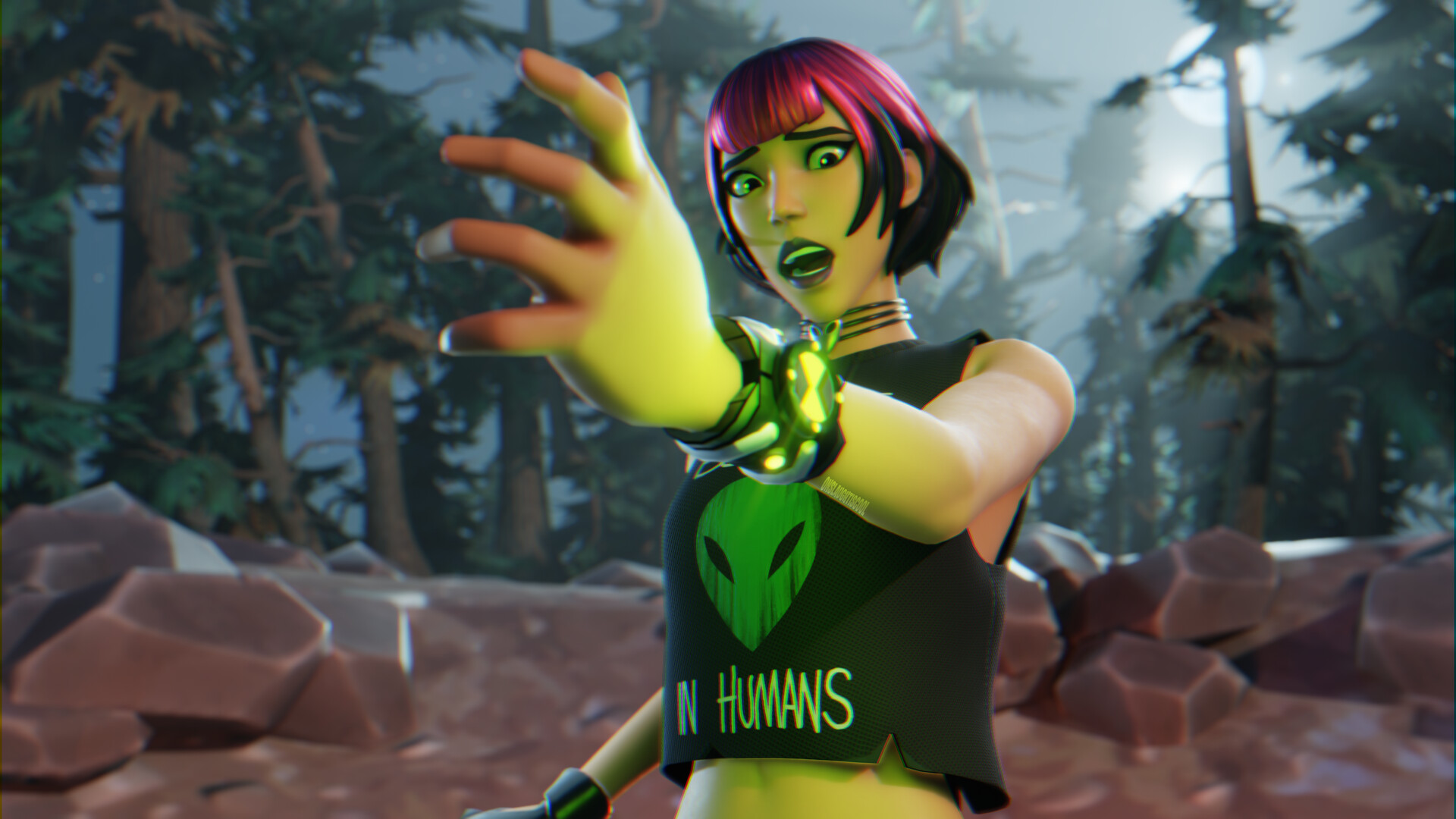 ArtStation - Fortnite Fan Art - Sunny Finds the Omnitrix