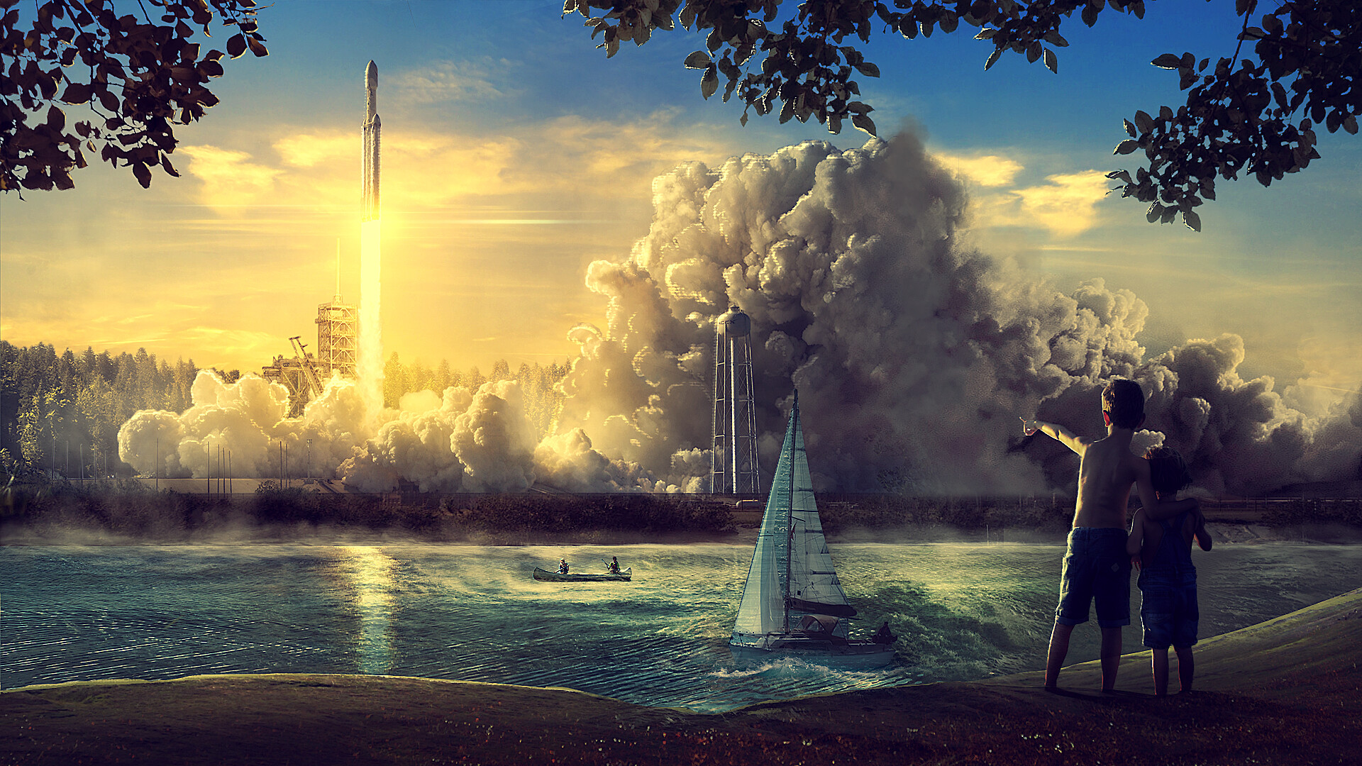 ArtStation - Rocket Launch matte Painting