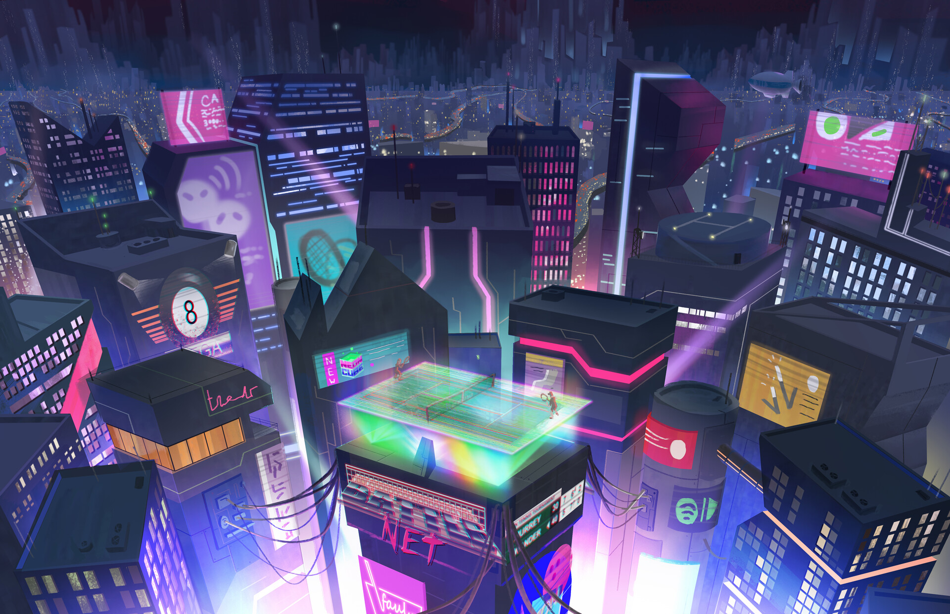 ArtStation - Sci-Fi 80s CityScape