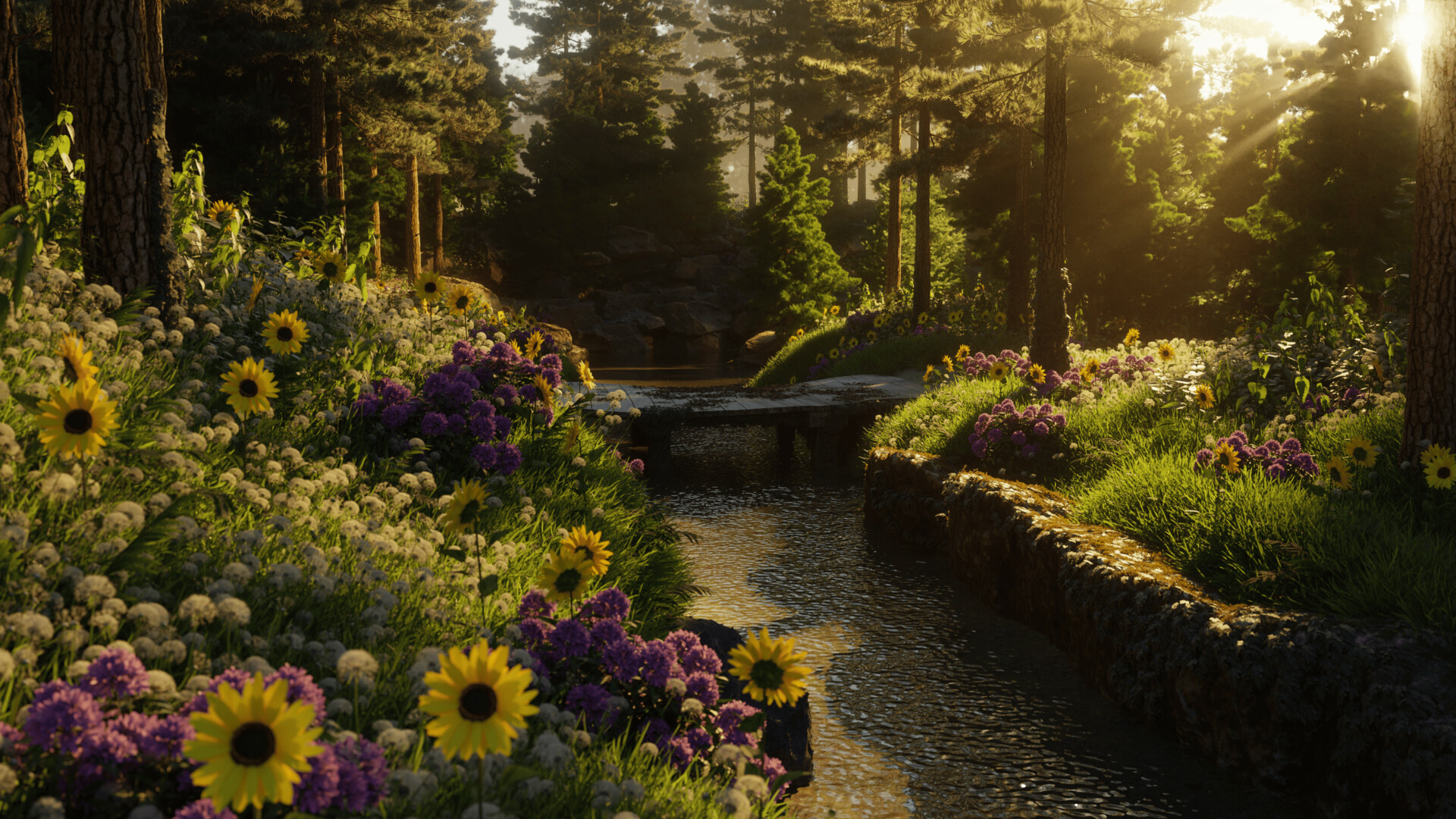 ArtStation - Calm forest scene.