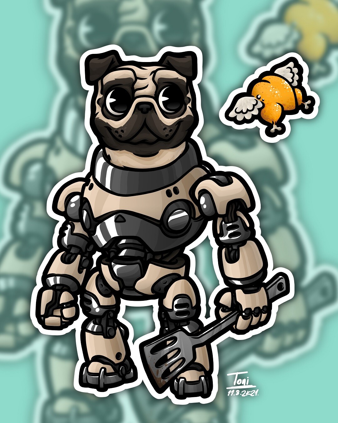 ArtStation - Cyborg pug knight