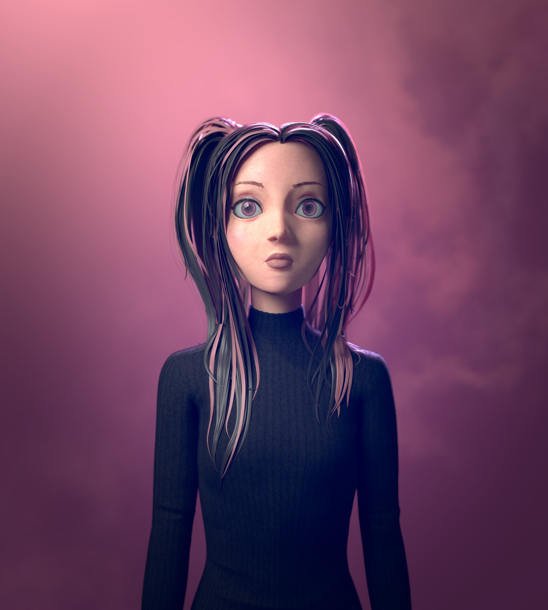 ArtStation - Woman with pigtails