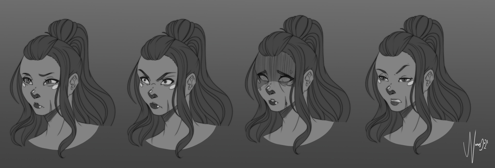 ArtStation - Female Facial Expression Sheet