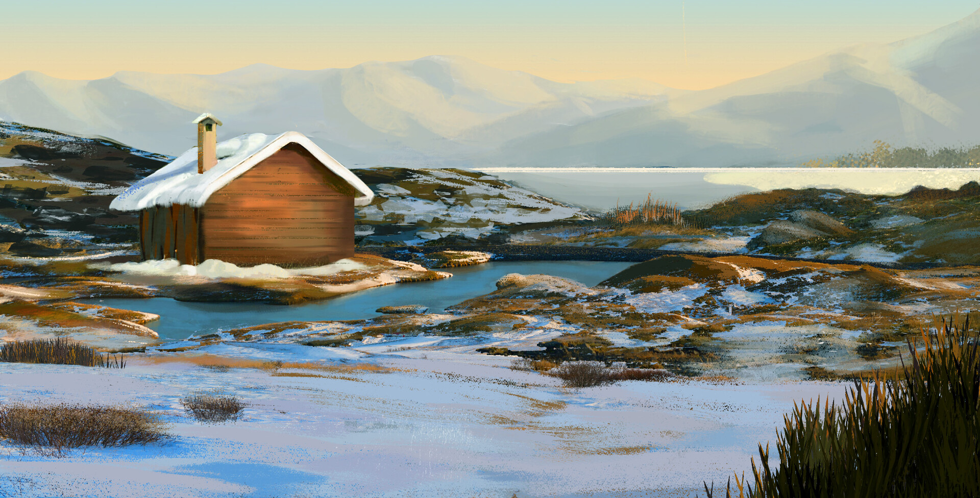 ArtStation - Hut in the snow