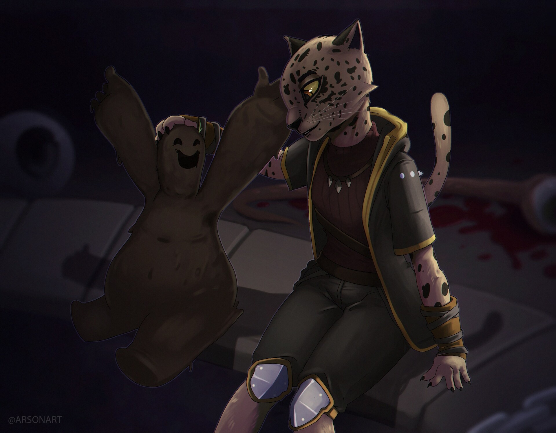 ArtStation - Leopard Tabaxi and The Mud Elemental