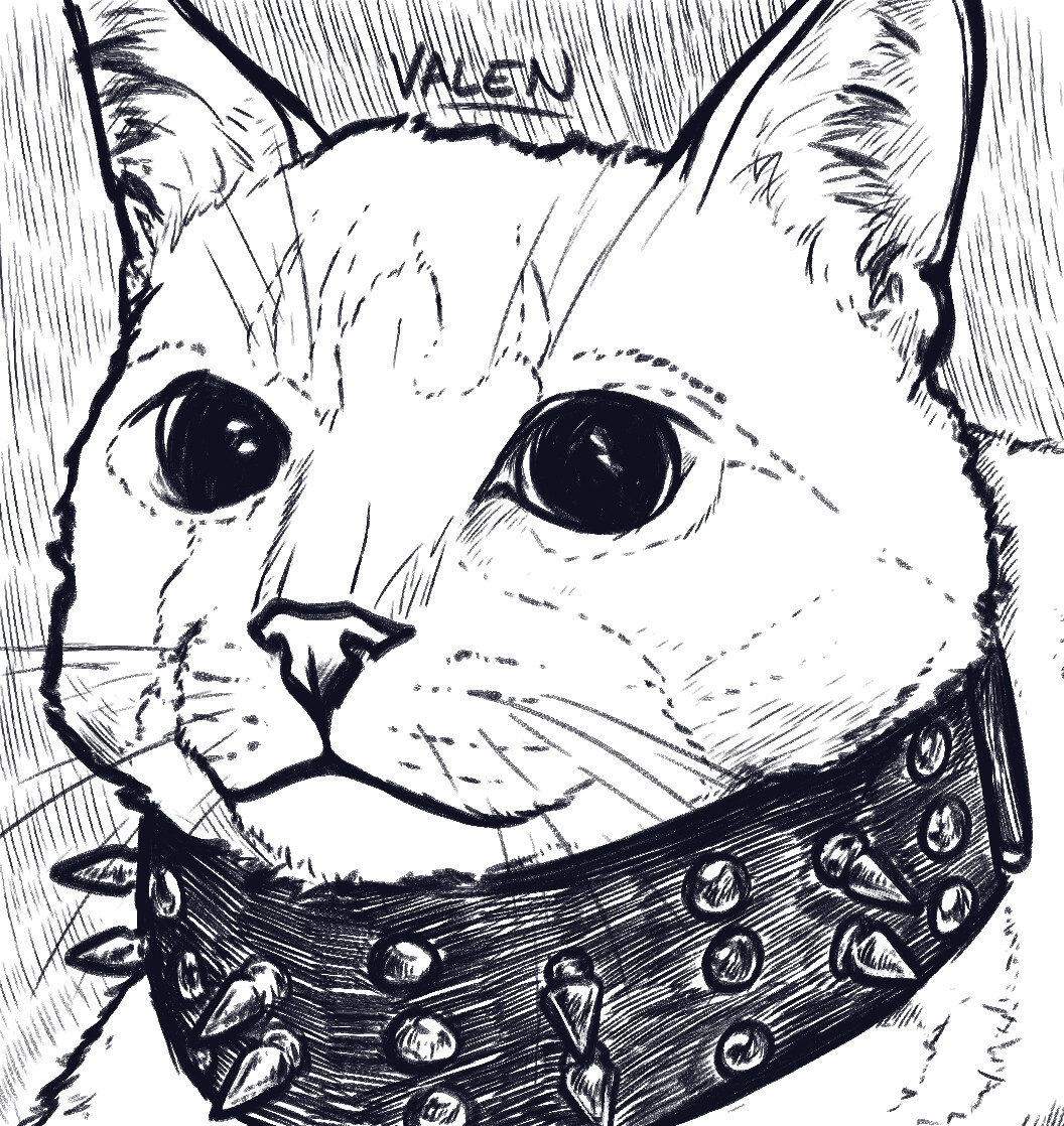 ArtStation - Punk cat (meme redraw)