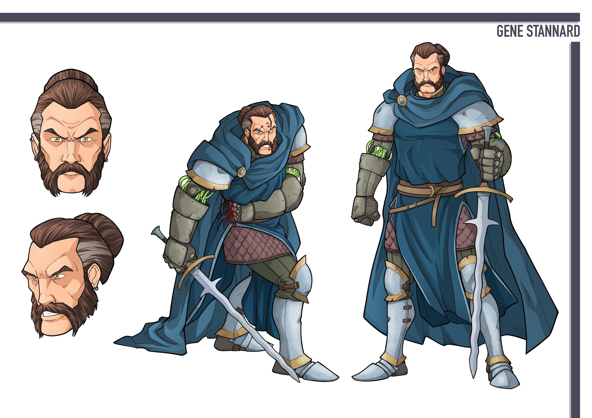 ArtStation - Mech arm knight character sheet