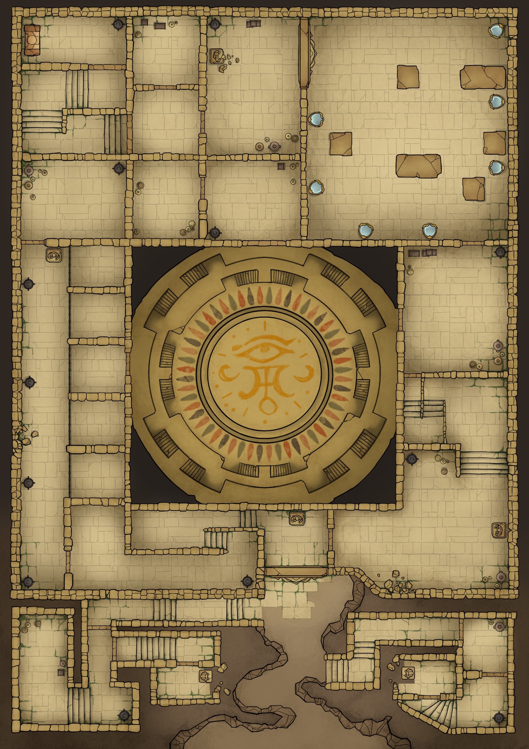 ArtStation - Egyptian temple battle map