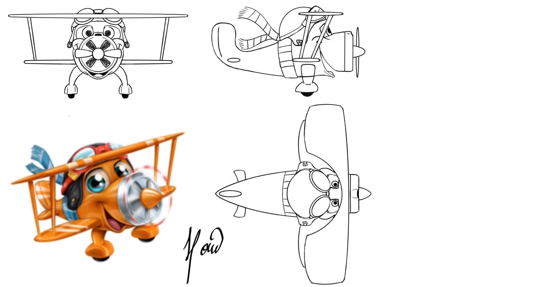 ArtStation - Model sheet Airplane (Cartoon)