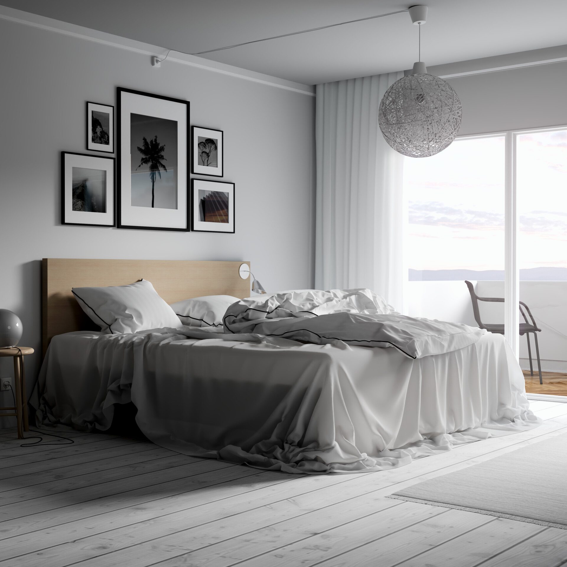 Unmade Bed Side View