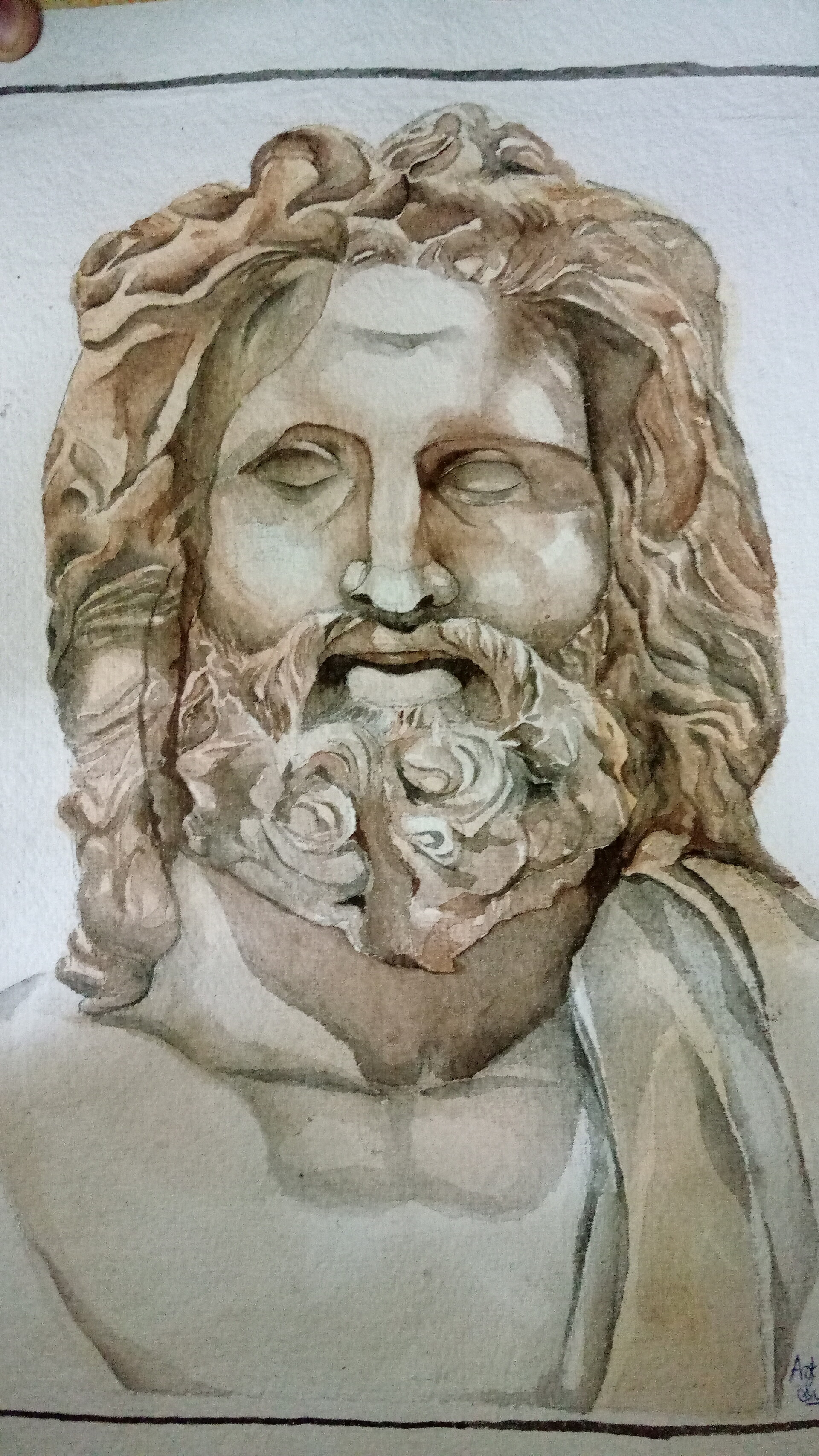 ArtStation - statue - watercolor