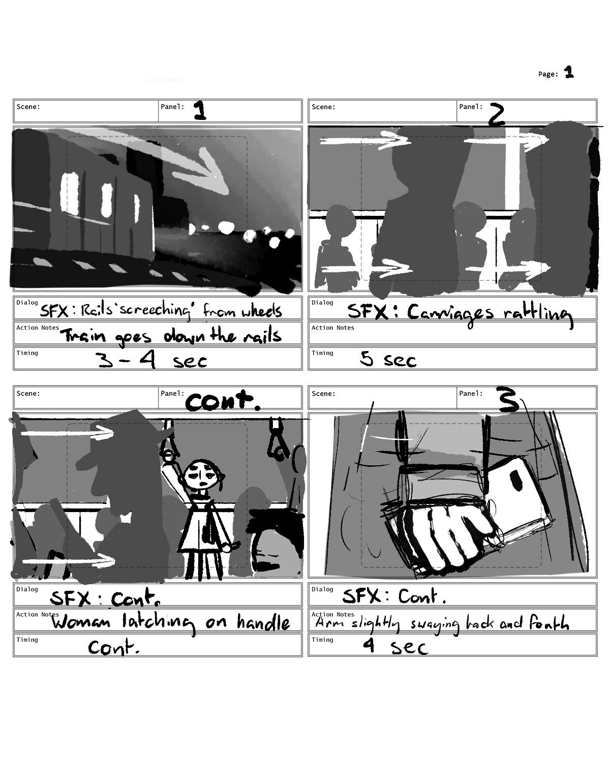 ArtStation - CONNECTED Storyboard Pages (Scene 1)