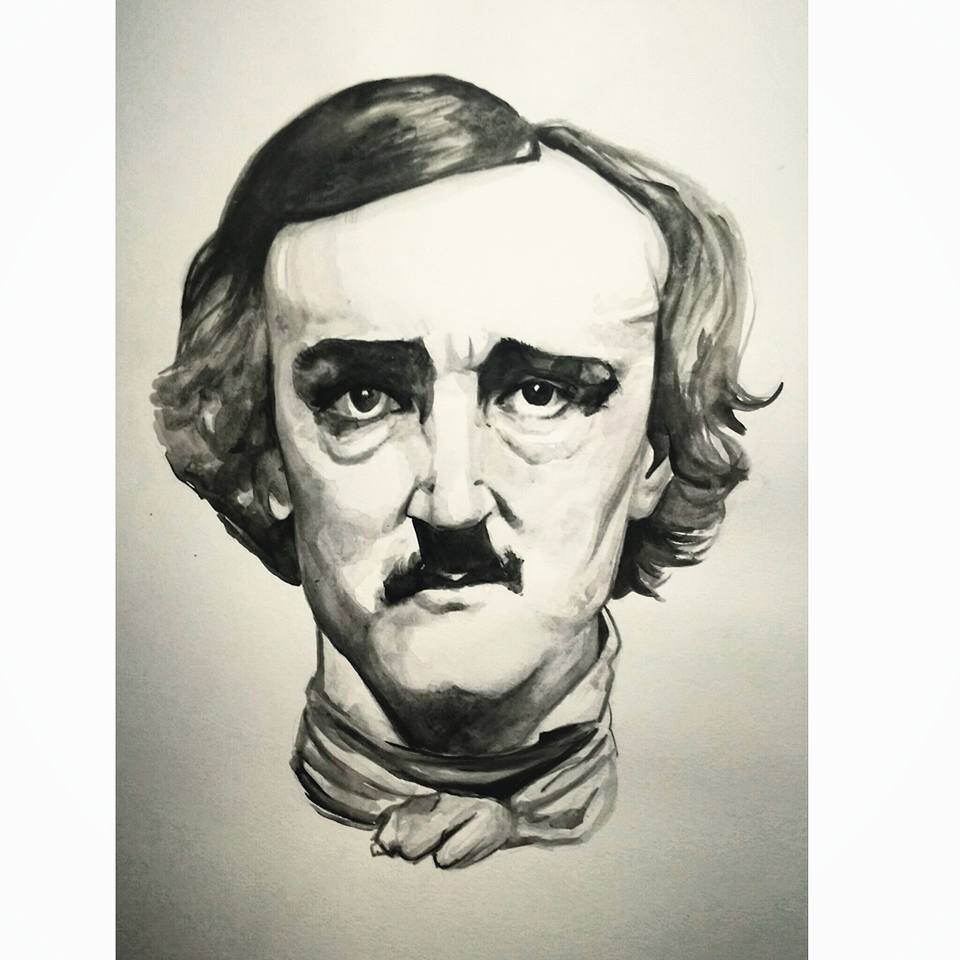 ArtStation - Watercolor Edgar Allan Poe Portrait