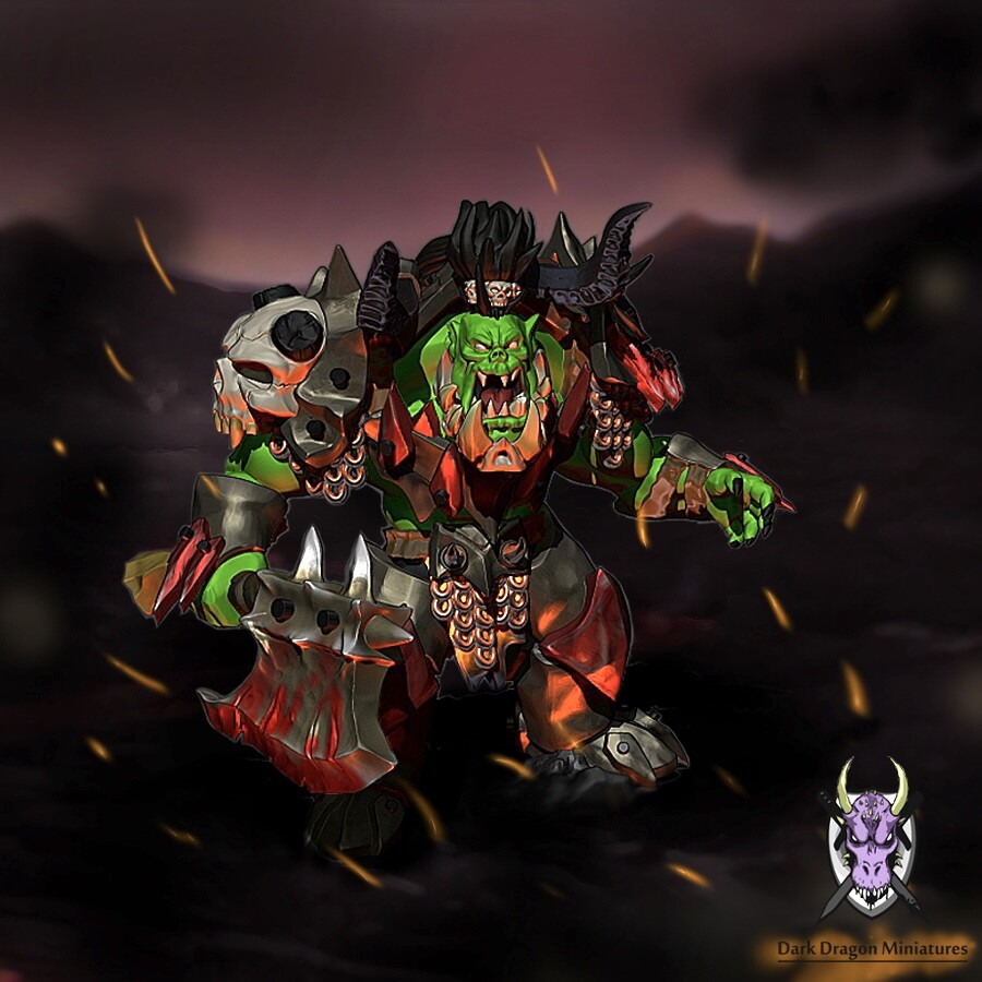 ArtStation - Orc Metal Boss Miniature “box art”