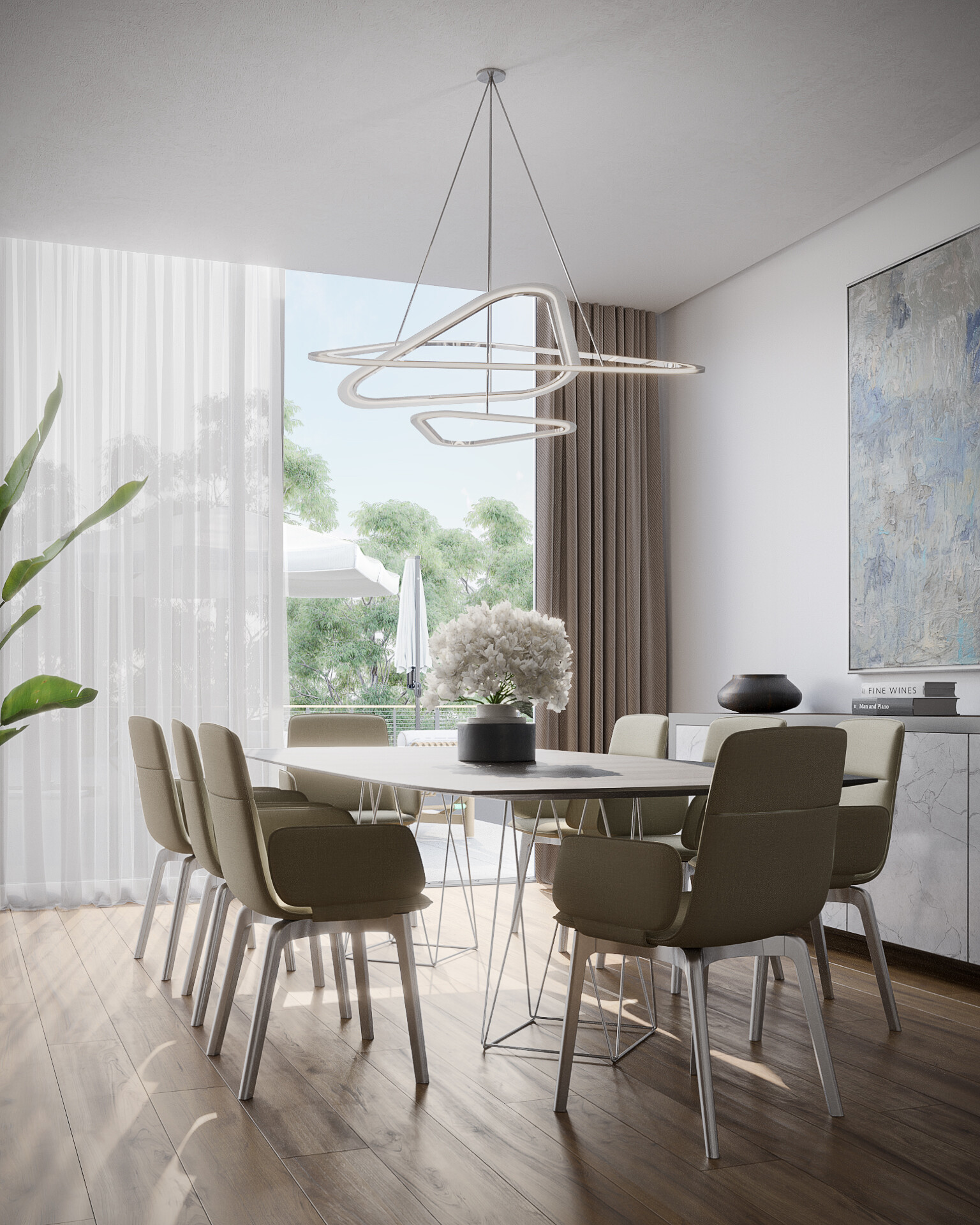 ArtStation - Neutral Blue Dining Room