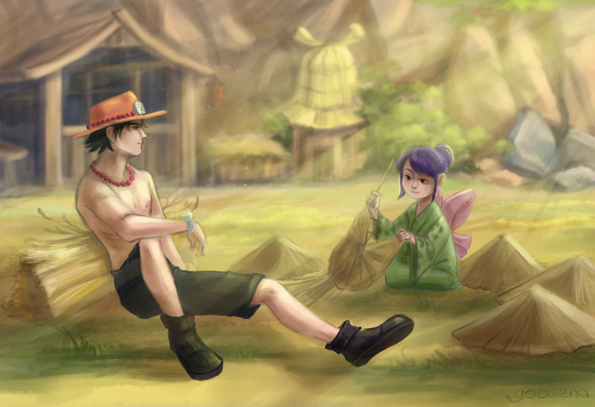 ArtStation - Ace and Otama in Vano together