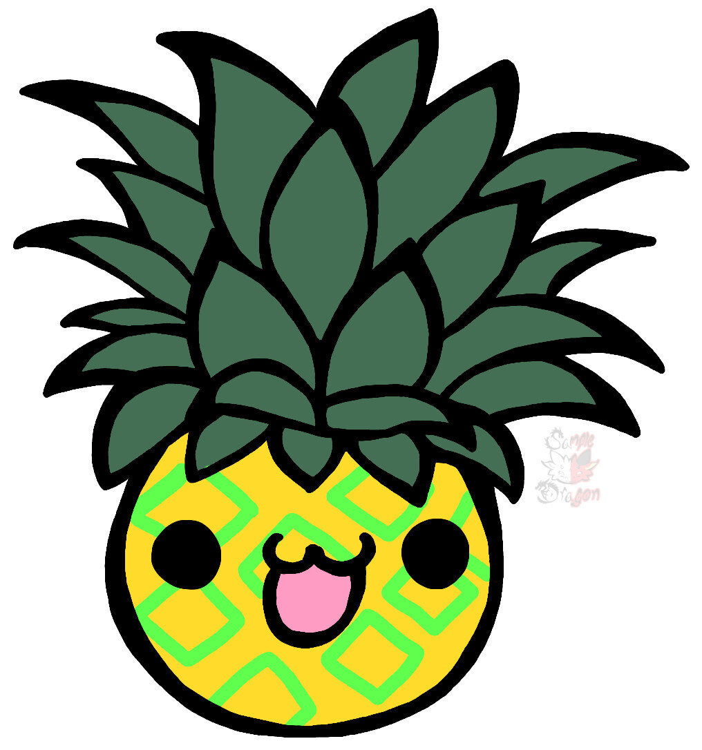 ArtStation - Chibi Pineapple Coloring Page Free2Use