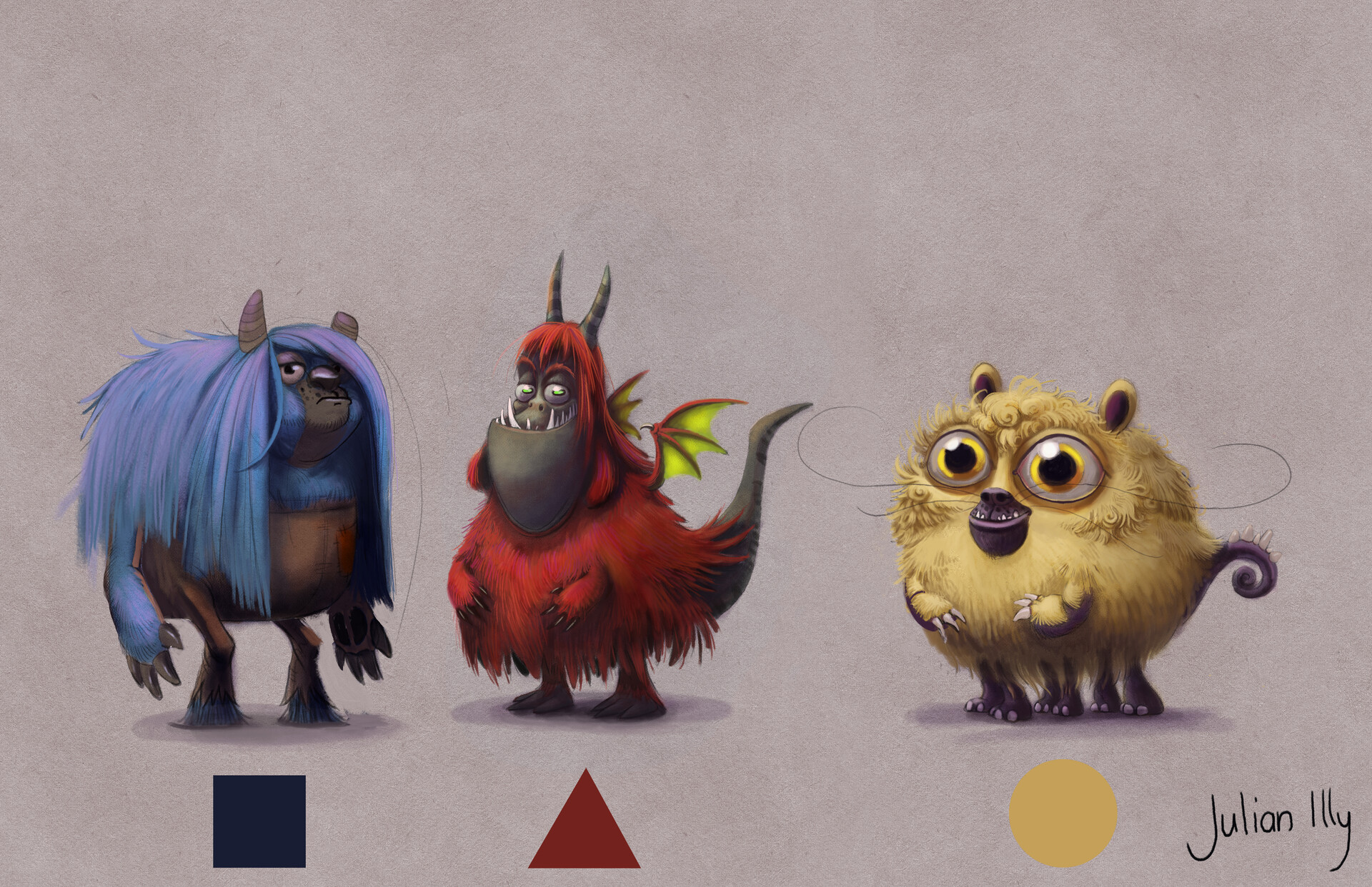 ArtStation - Monster designs based on basic shapes