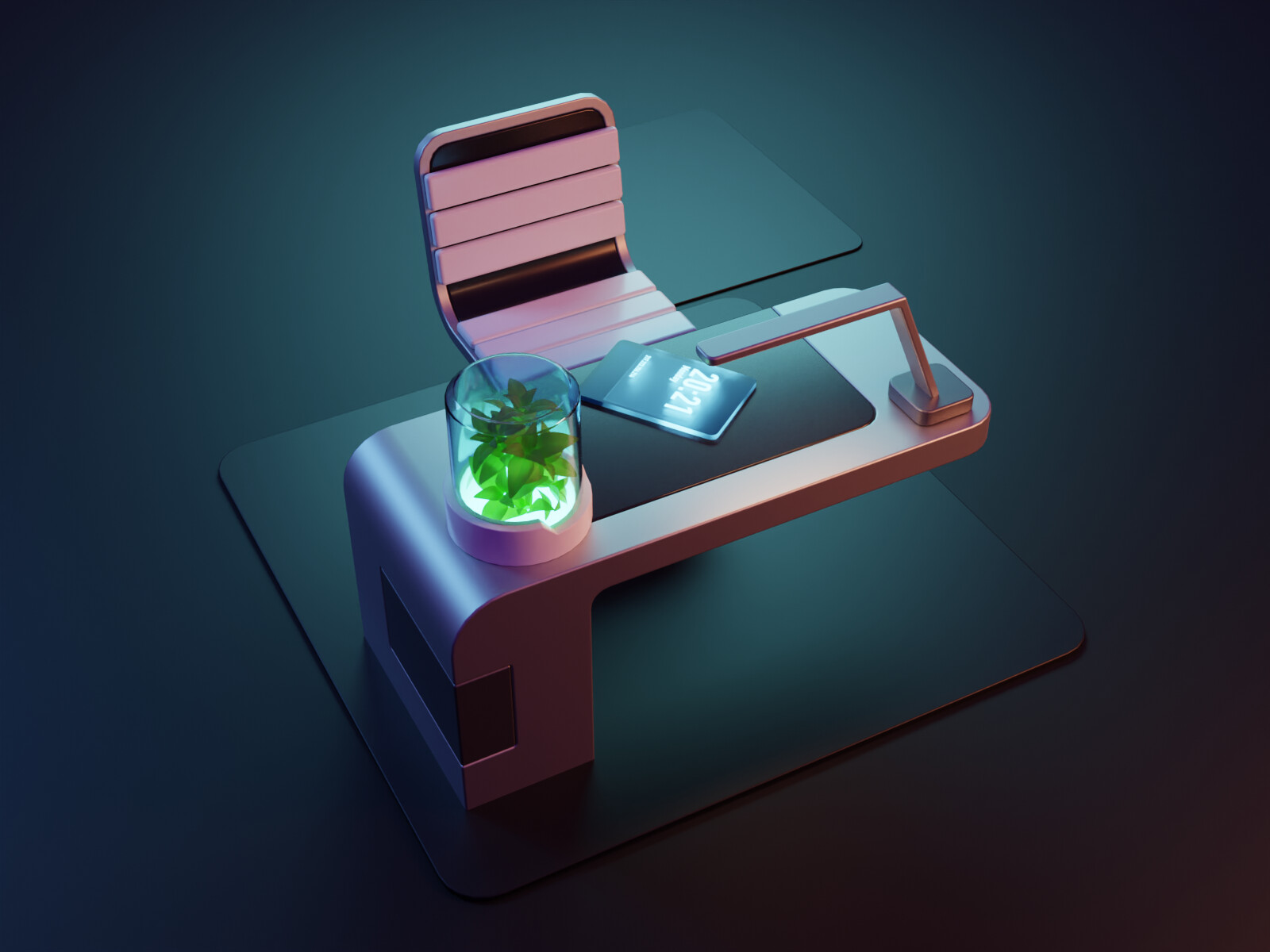 ArtStation - Sci-fi Office Desk