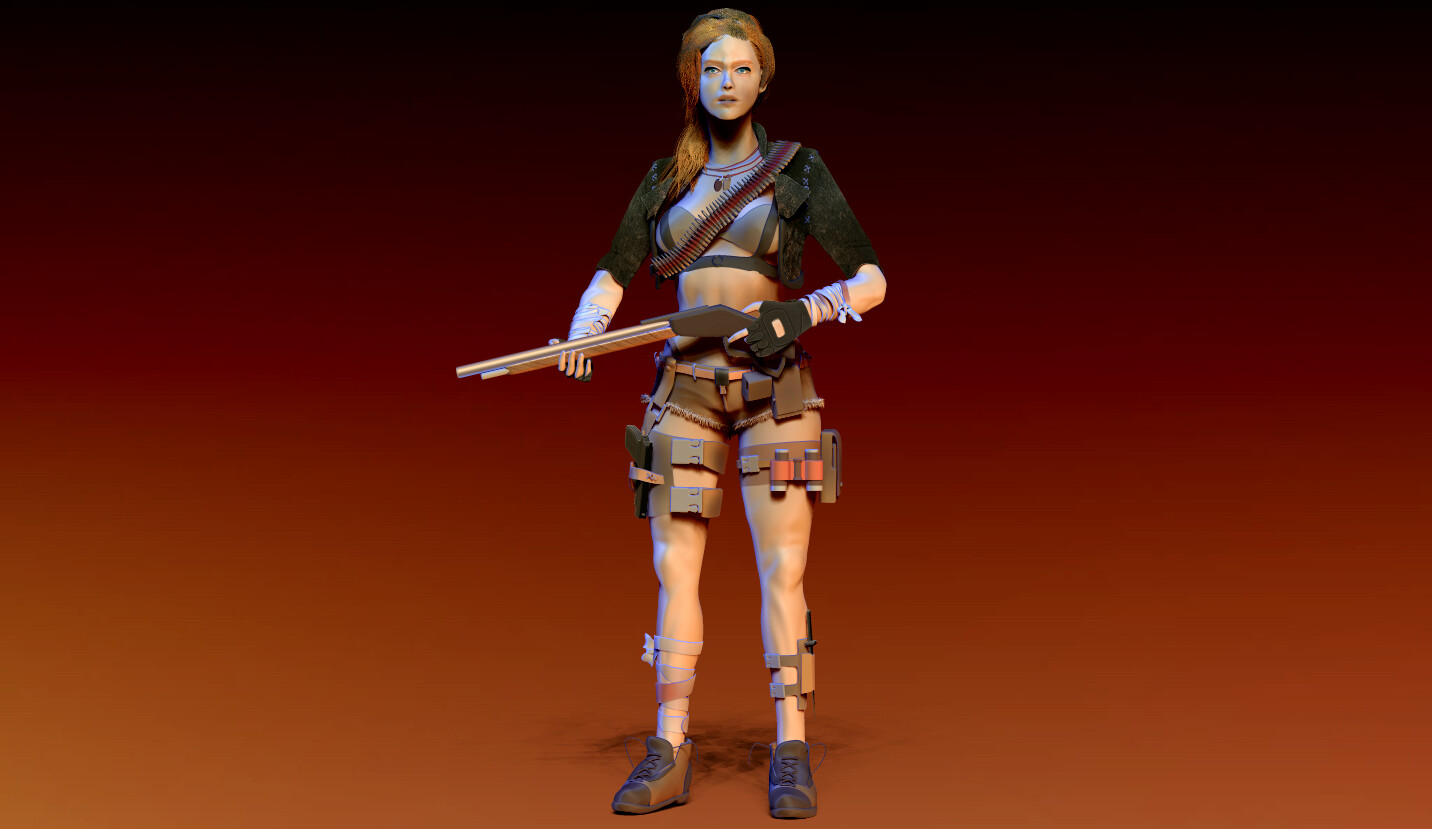 ArtStation - GAL WITH GUN