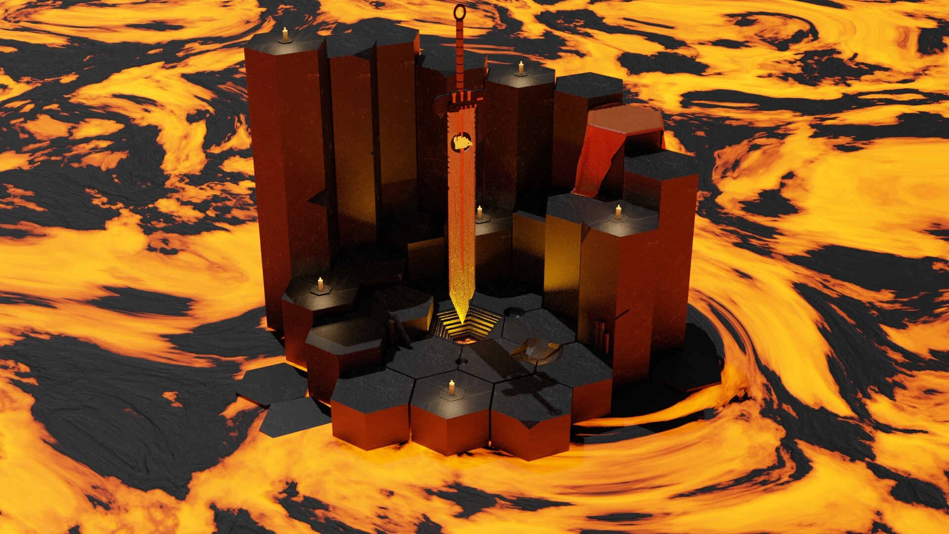 ArtStation - sword on fire